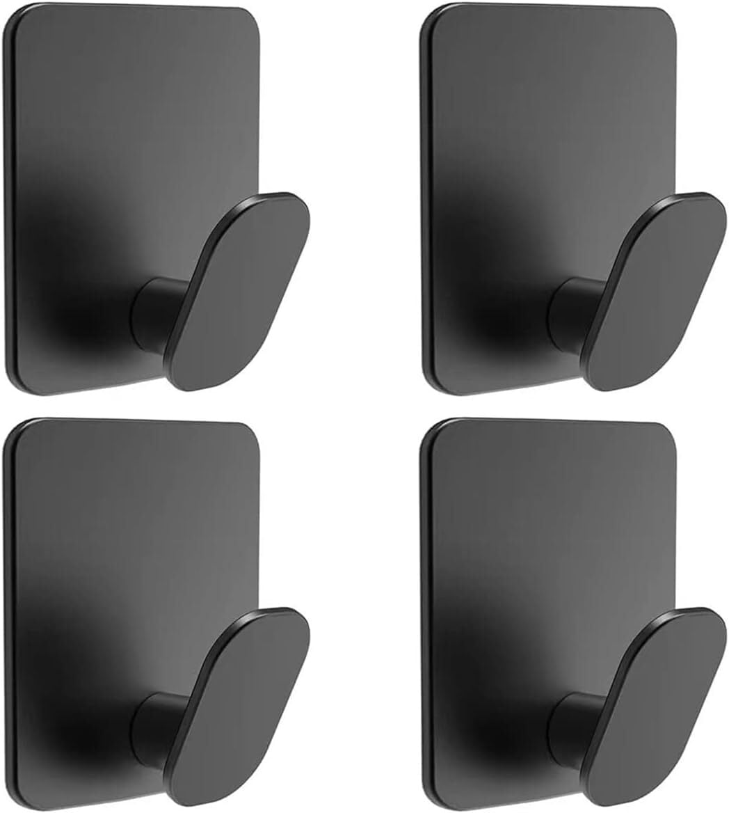 RUseeN Adhesive Towel Hooks No Drill Wall Hooks Stick on Wall Hangers ...