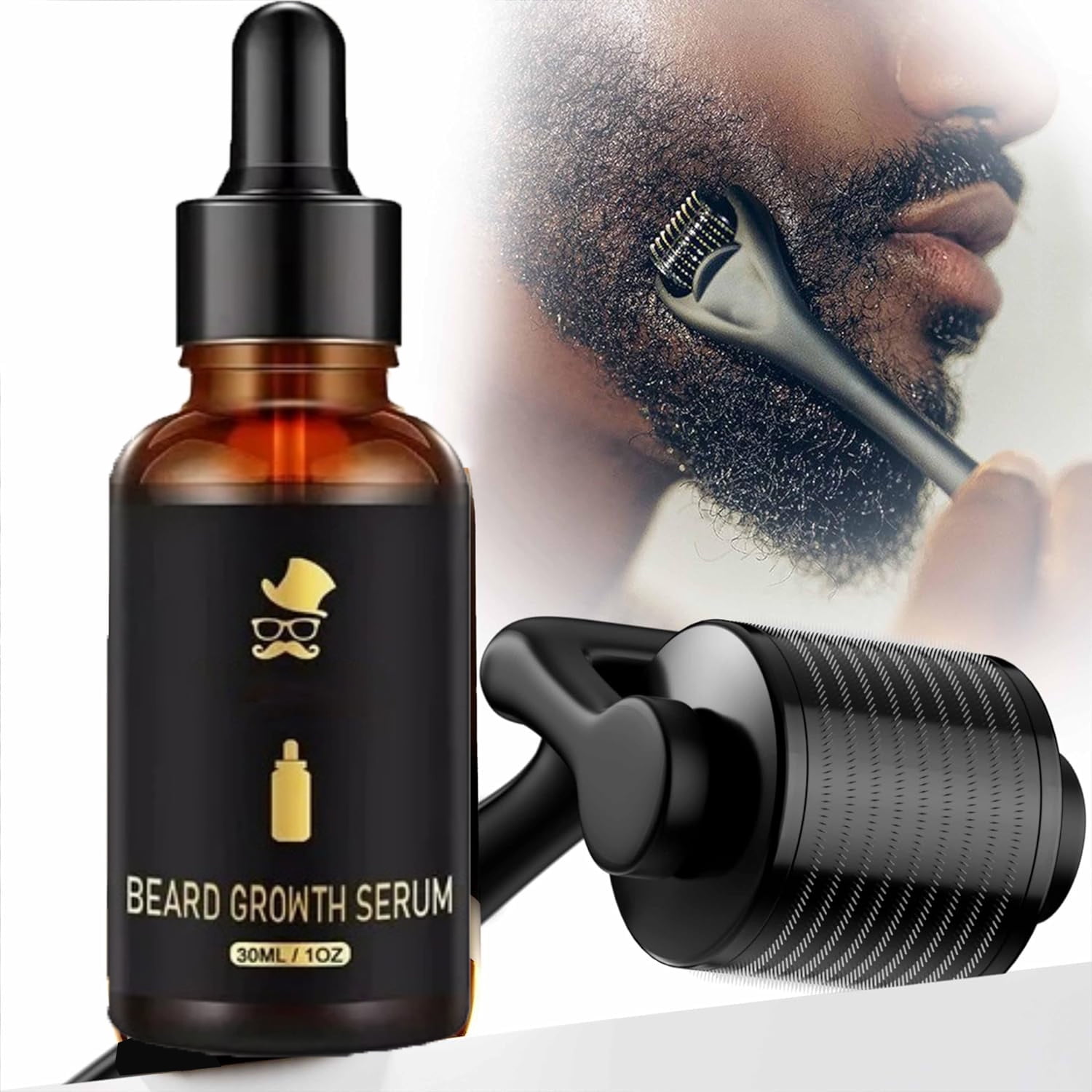 RUseeN Beard Growth Kit, Derma Roller for Beard Growth,Beard Roller for ...