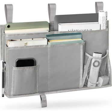 Gilbins Bedside Storage Caddy Cotton Canvas Bed Storage Pocket Bedside ...