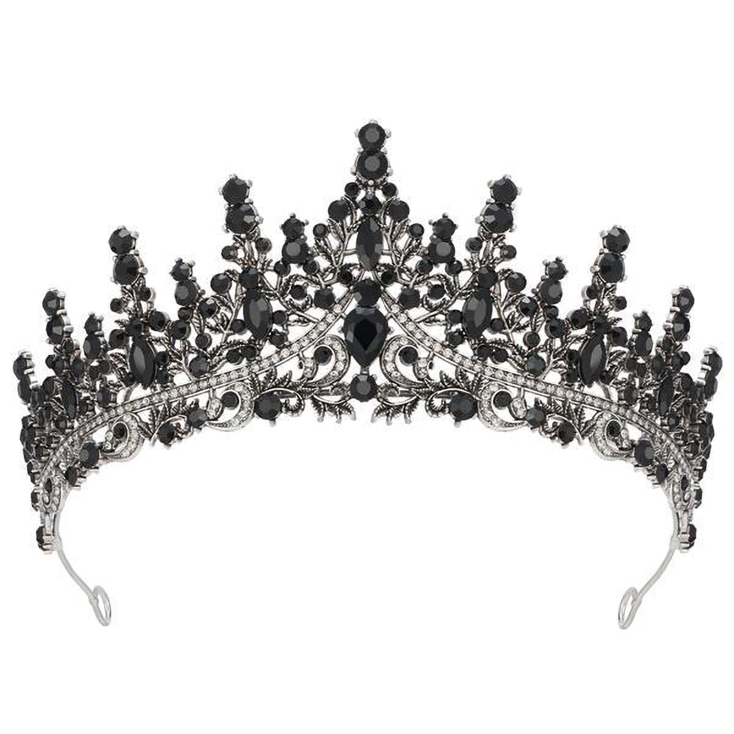 RUseeN Black Tiara Crown Queen Crowns for Women, Crystal Princess Tiara ...