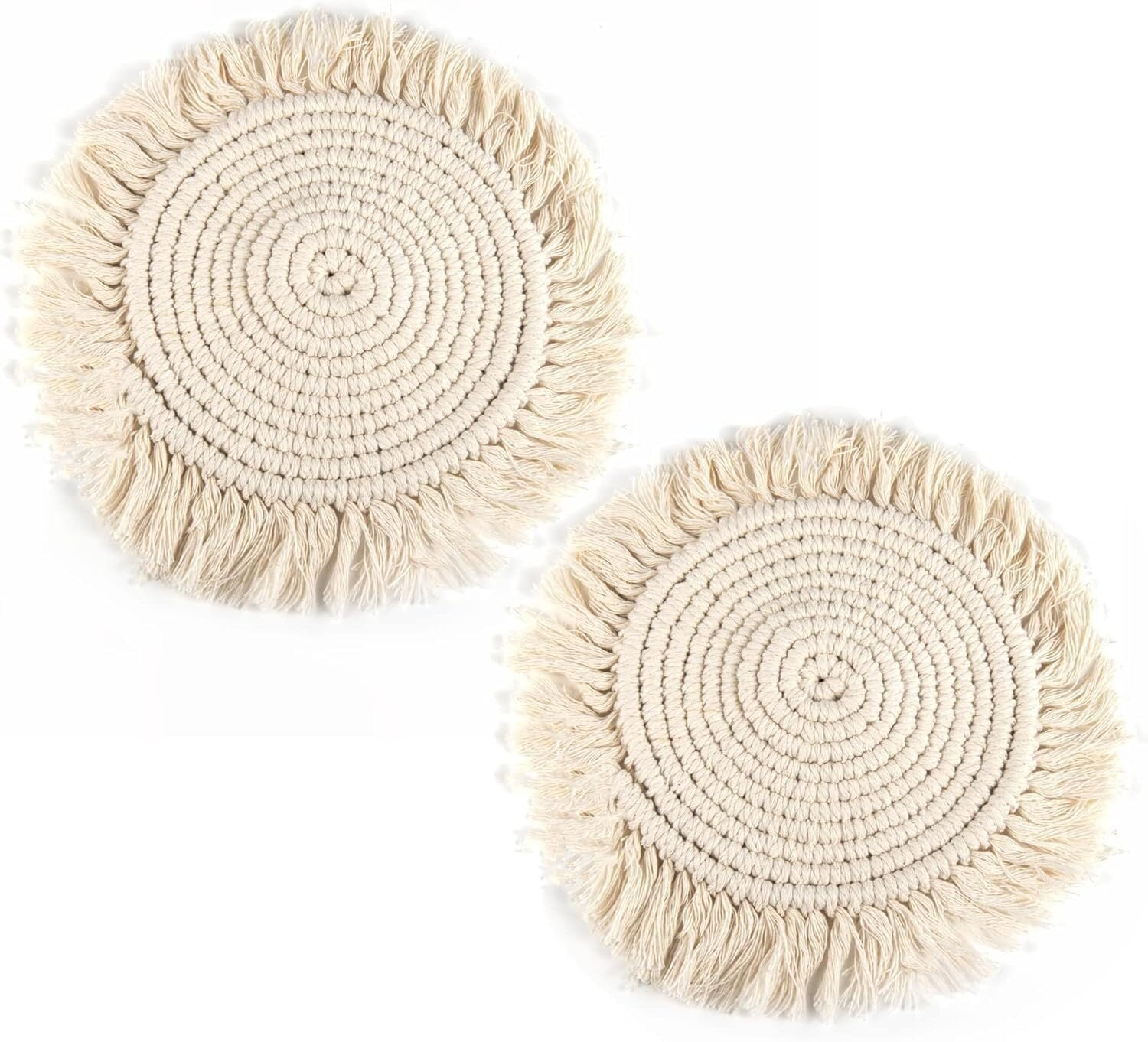 RUseeN Boho Coasters Set of 2, Cute Drink Coasters Absorbent for Desk ...