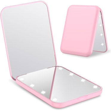Kintion Pocket Mirror, 1X/3X Magnification LED Compact Travel Makeup ...