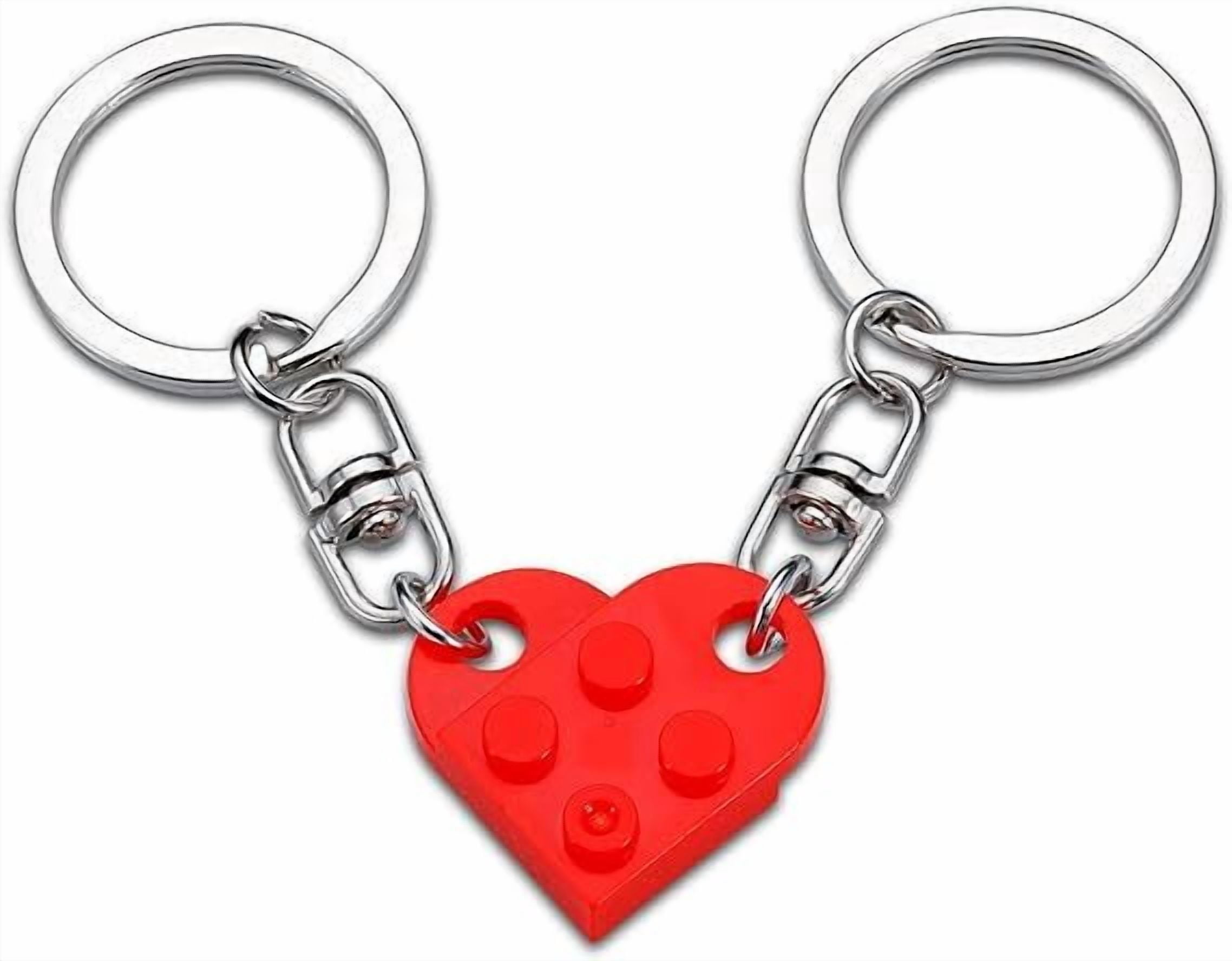 RUseeN Couples Matching Stuff Red Heart Keychain Gifts for Boyfriend ...