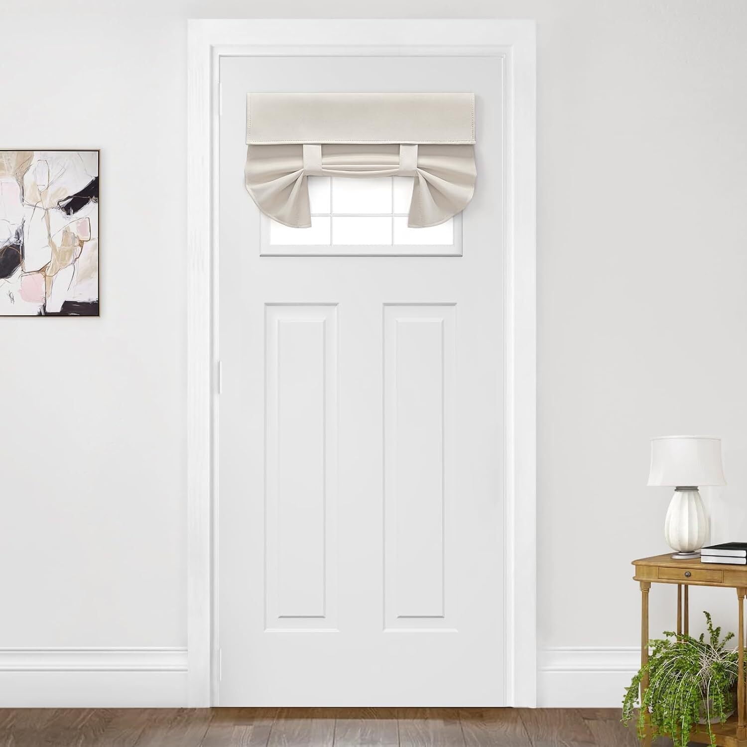 RUseeN Cream French Door Curtains, Privacy Small Door Curtains for Door ...