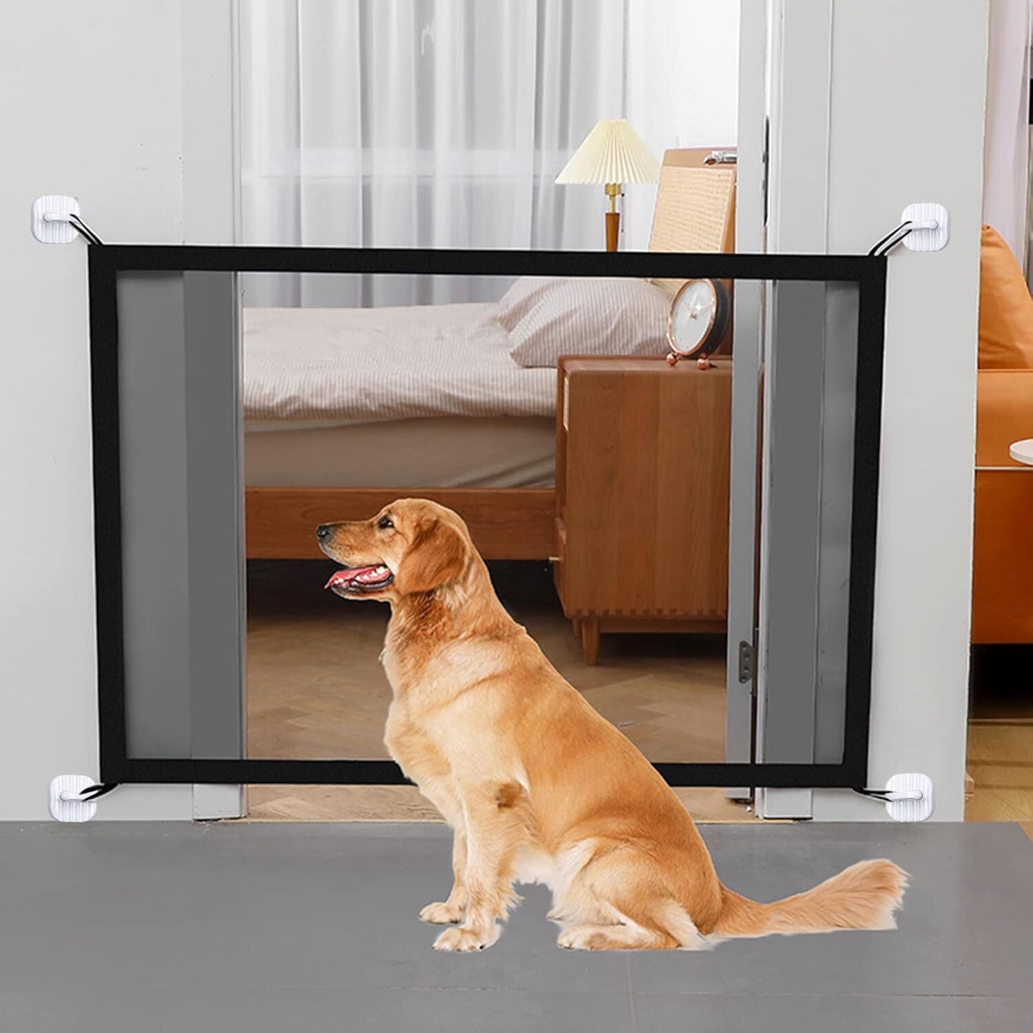 RUseeN Dog Gate for Stairs Pet Gates for The House, Dogs Screen Mesh ...