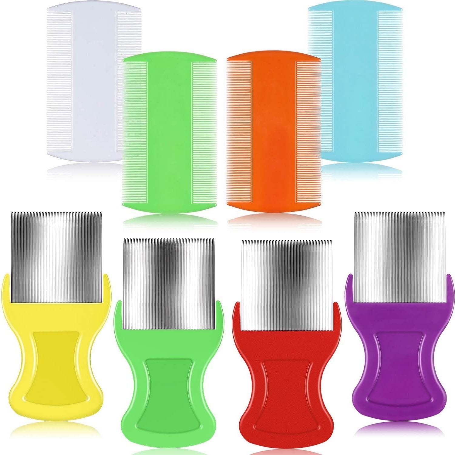 RUseeN Flea Comb for Cats, 8 Pcs Lice Comb for Dogs, Double Sided Cat ...