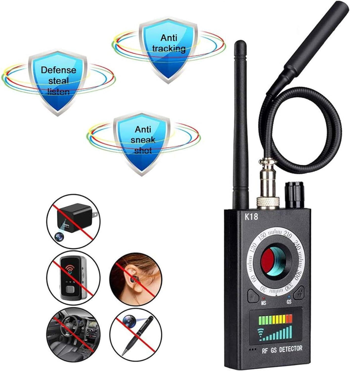 RUseeN Hidden Camera Detectors, Hidden Device Detectors, Anti Spy Detector,Bug Detector, GPS ...