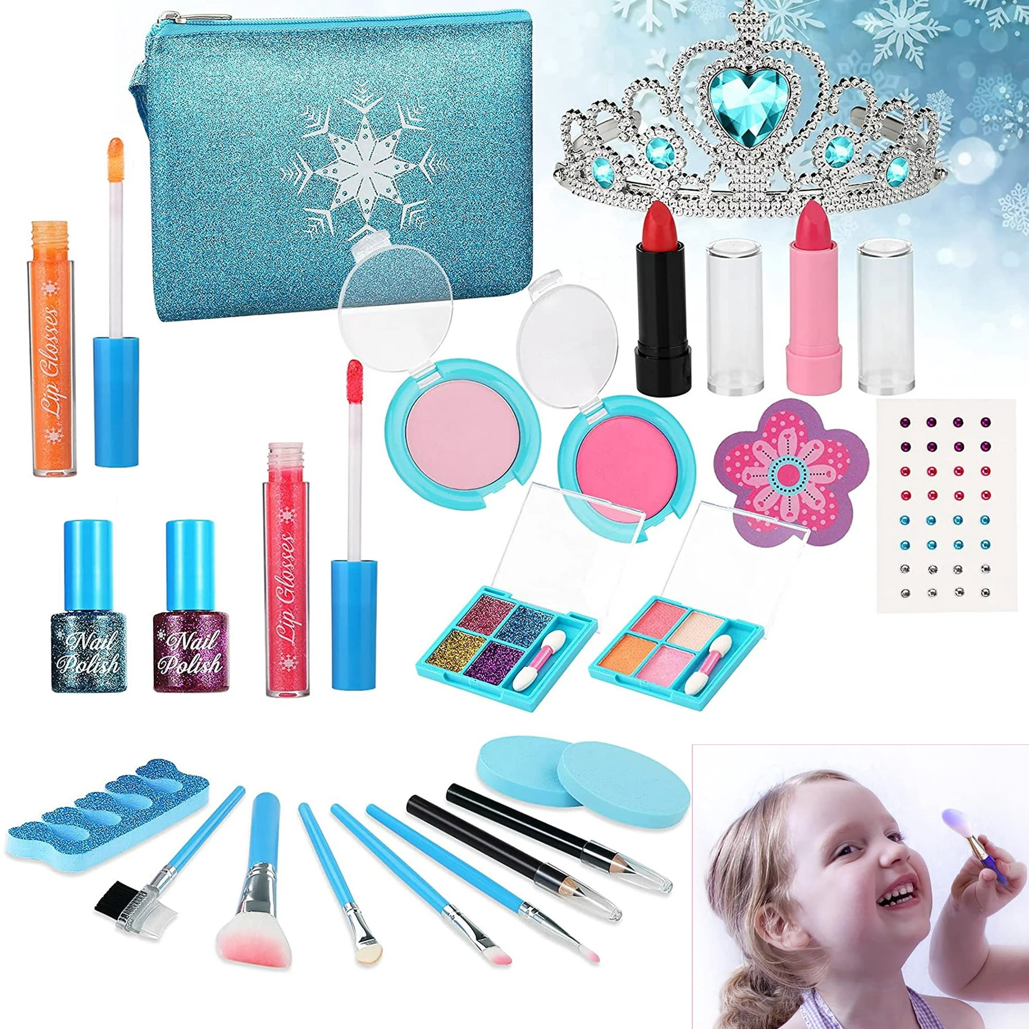 RUseeN Kids Makeup Kit for Girl-Washable Makeup for Kids with Colorful ...