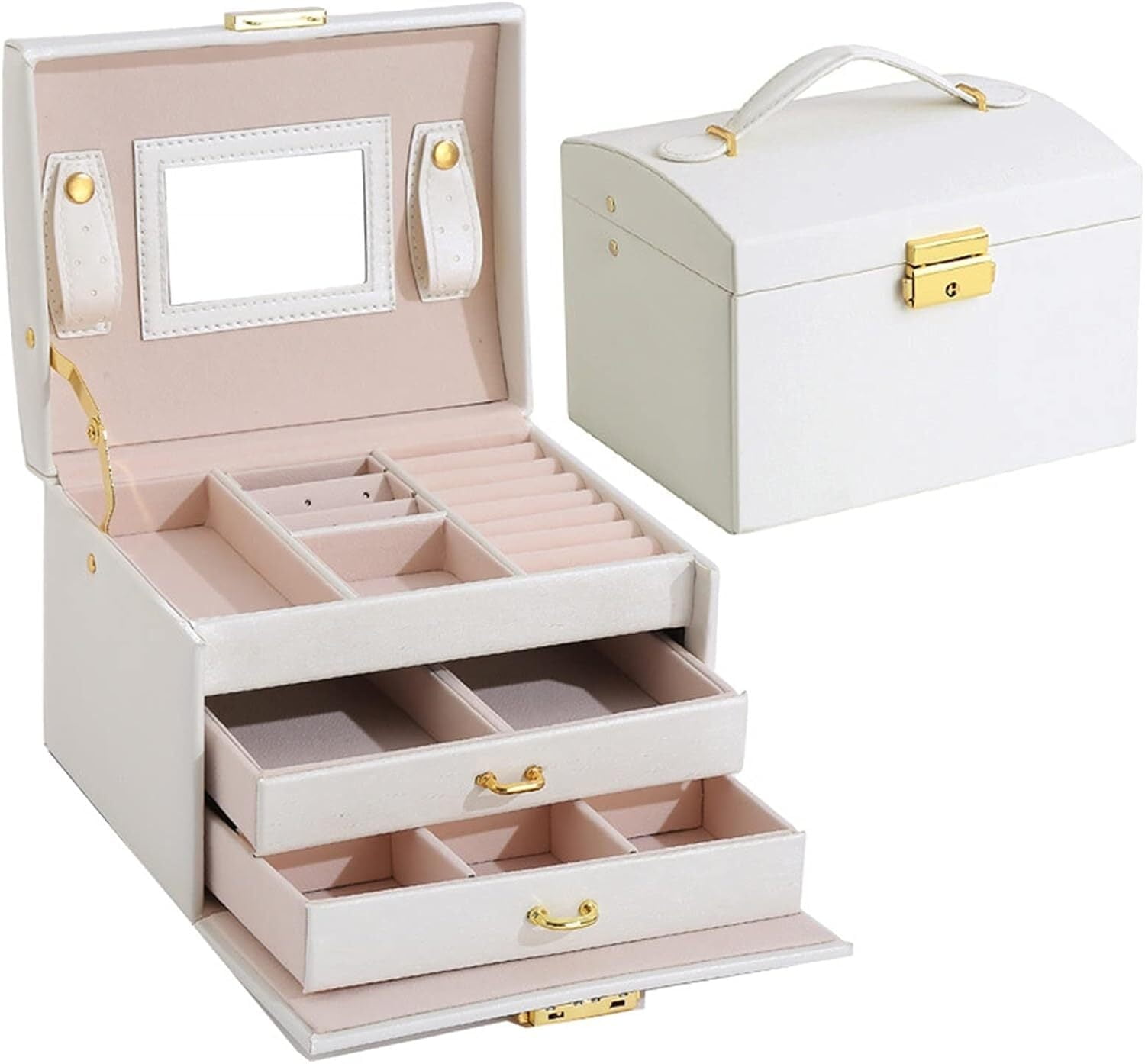 RUseeN Large Jewelry Boxes for Women Girls, Jewelry Organizer Box, 3 ...