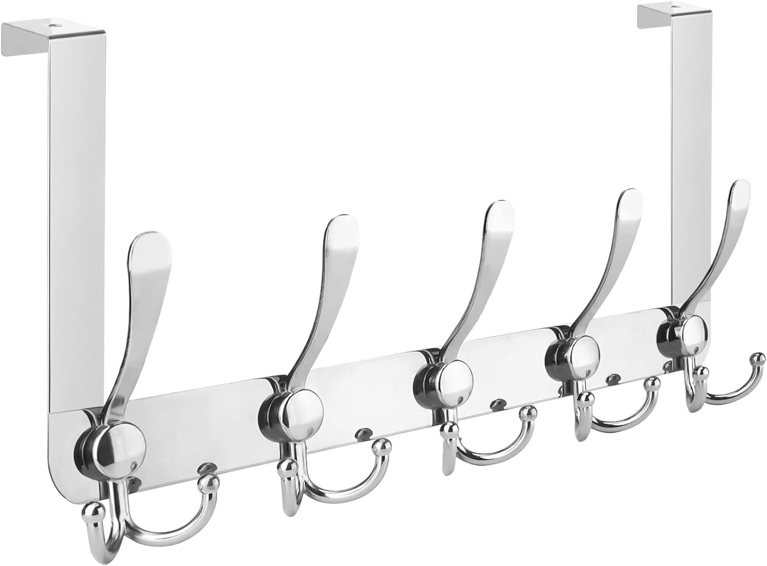 RUseeN Over The Door Hook Rack, 5 Door Hanger Hooks for Clothes Towels ...