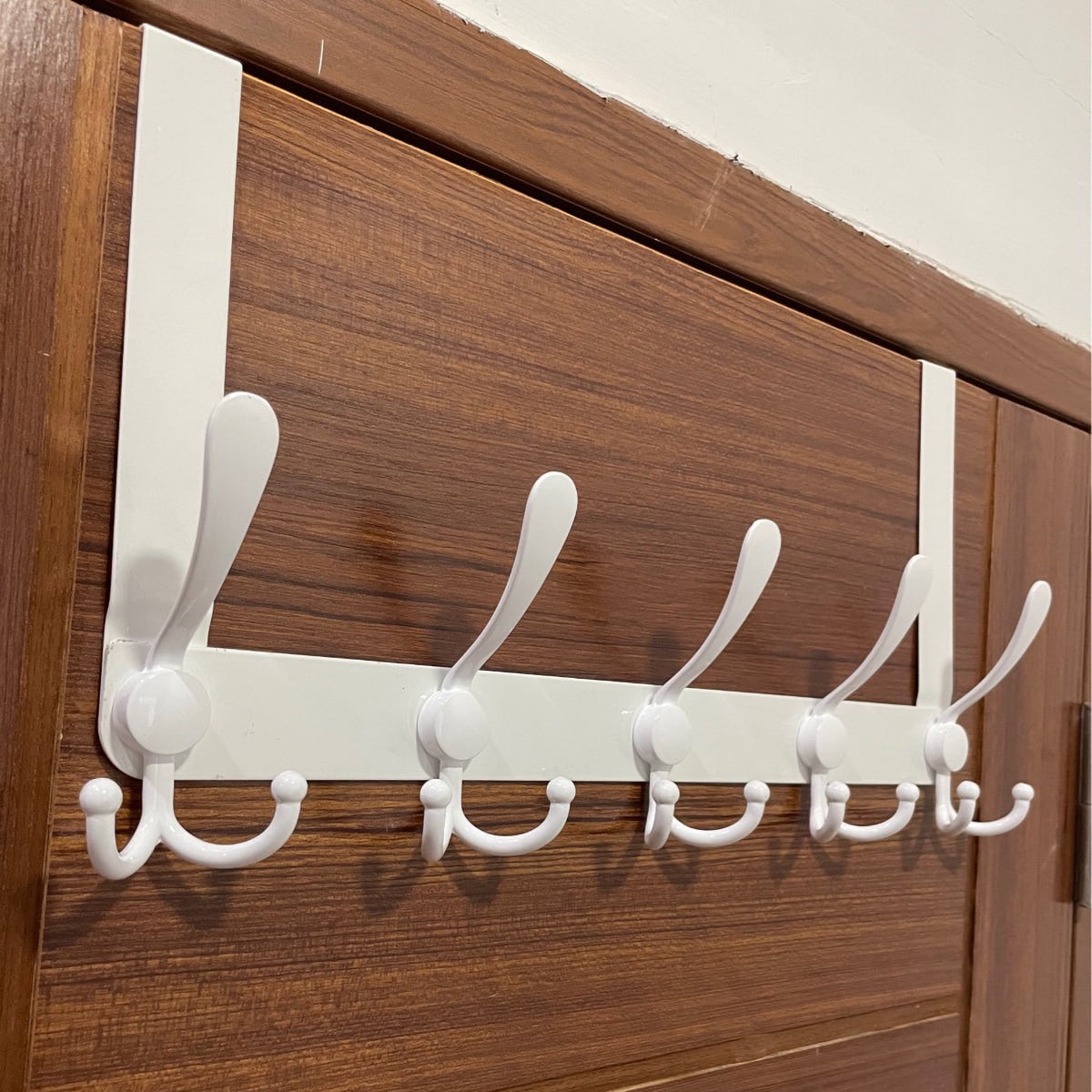 RUseeN Over The Door Hook Rack, 5 Door Hanger Hooks for Clothes Towels ...