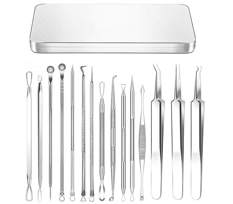 RUseeN Pimple Popper Tool Kit, Professional Stainless Steel Blackhead ...