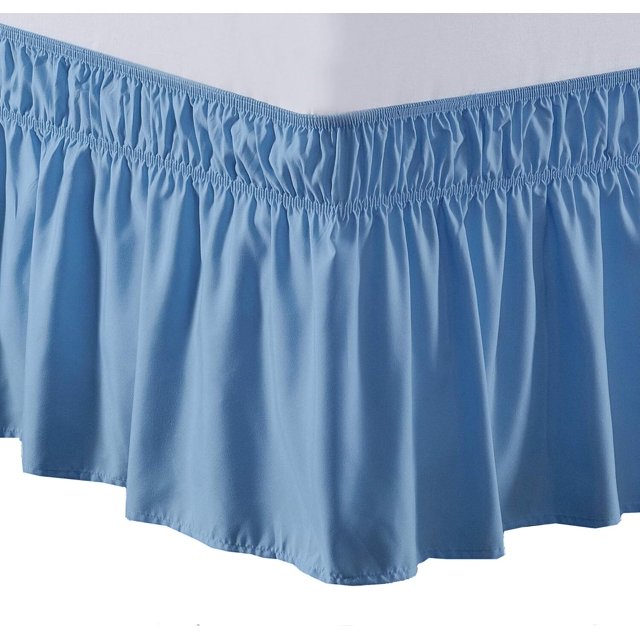 RUseeN Queen Bed Skirt, Wrap Around Ruffle Bed Skit for Queen Beds with ...