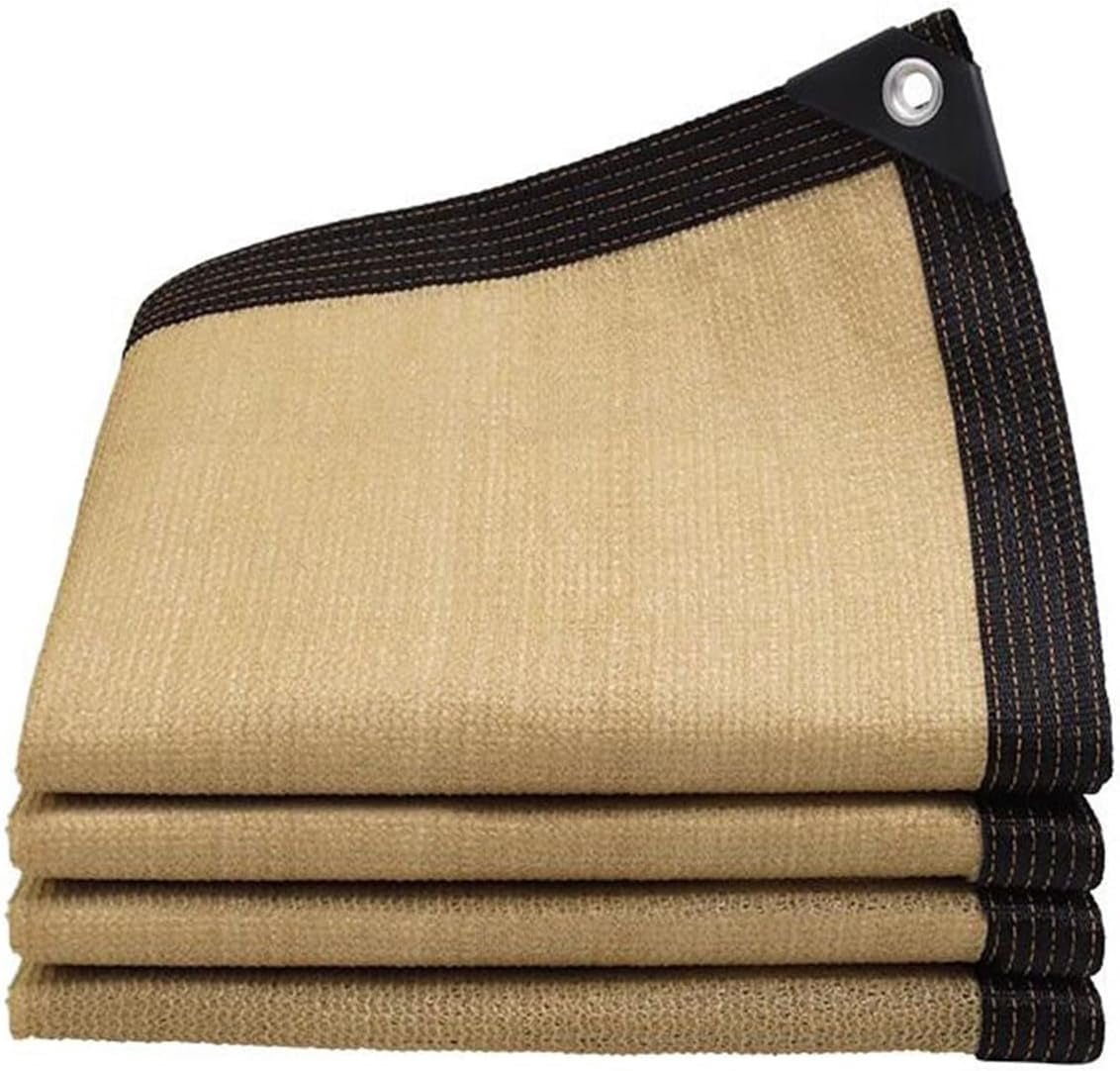 RUseeN Shade Cloth Beige Yellow Mesh Tarp with Grommets 6.5 x 10FT ...