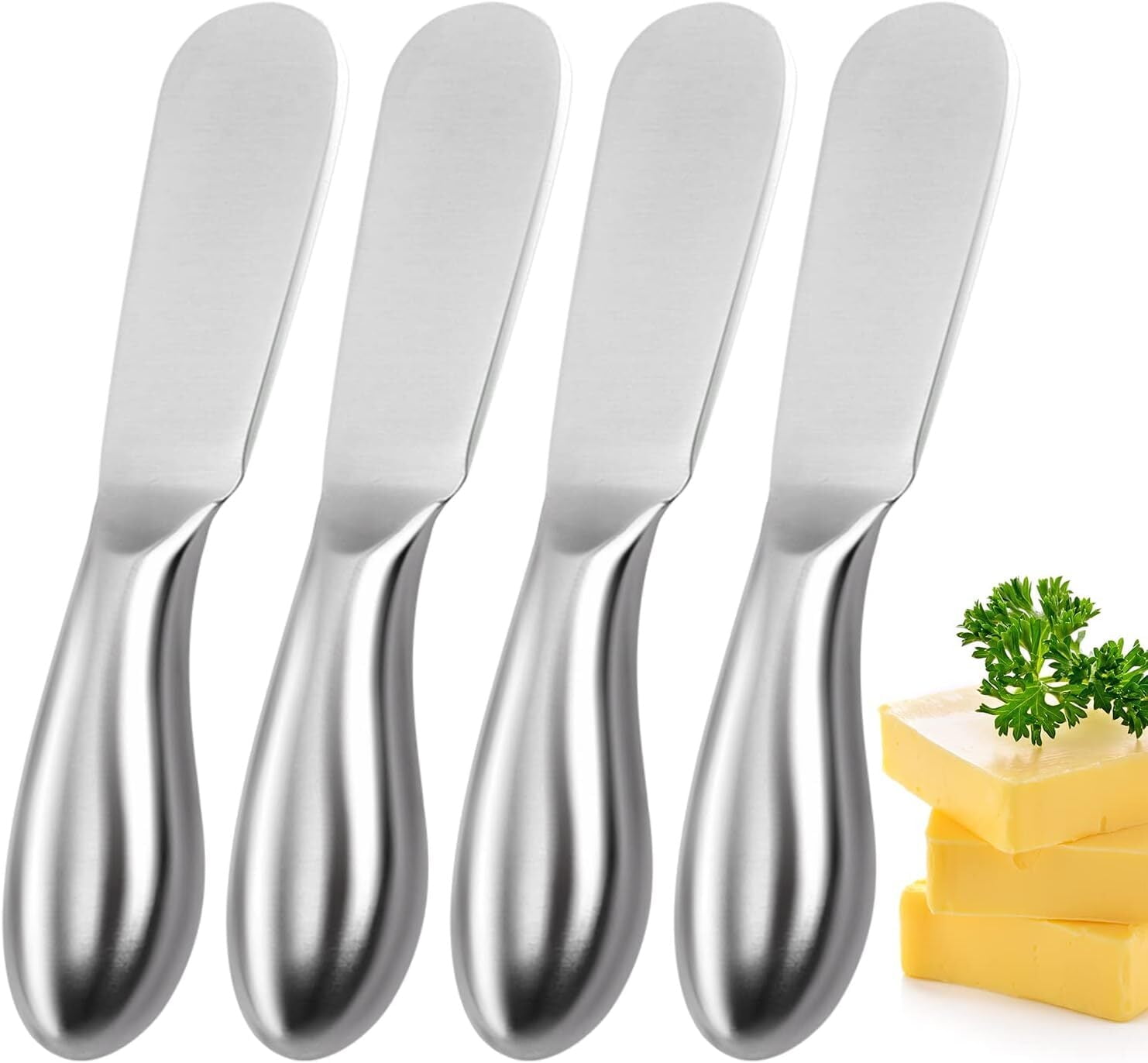 RUseeN Spreader Knife Set, 4-Piece Cheese and Butter Spreader Knives ...