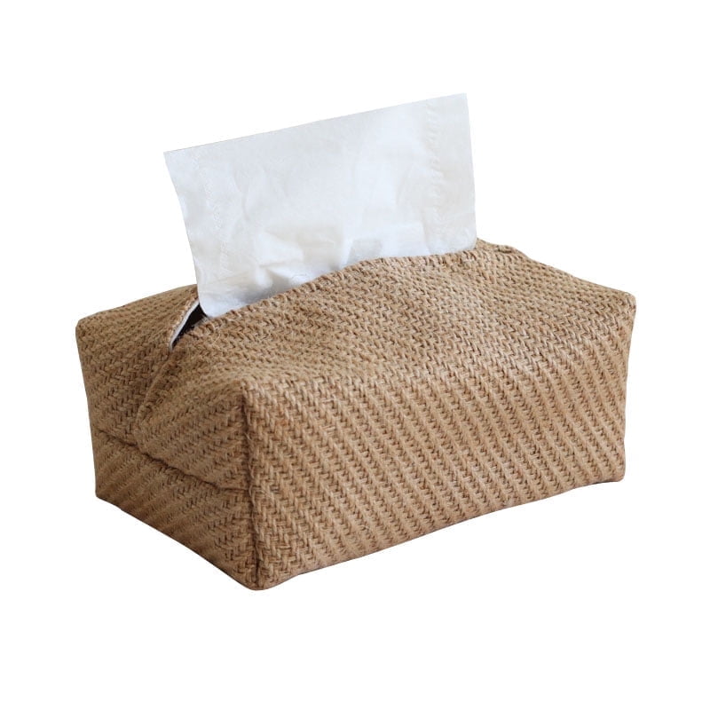 RUseeN Tissue Box Cover Cotton Linen Fabric Tissue Holder Rectangle ...