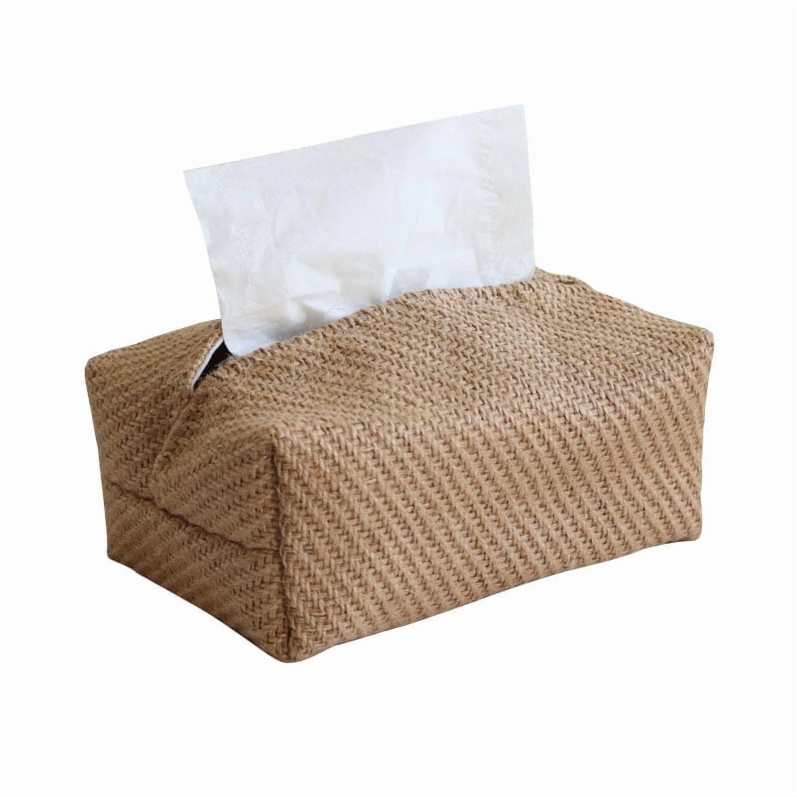 RUseeN Tissue Box Cover Cotton Linen Fabric Tissue Holder Rectangle ...