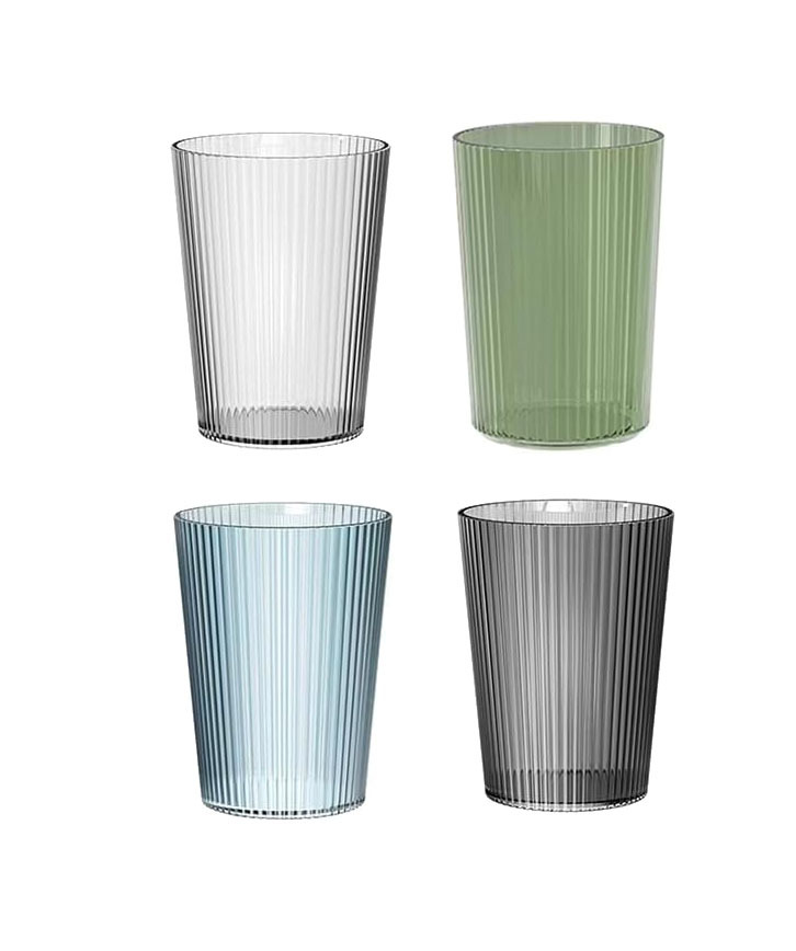 RUseeN Transparently PET Water Glasses,14 oz Drinking Glasses Set of 4 ...