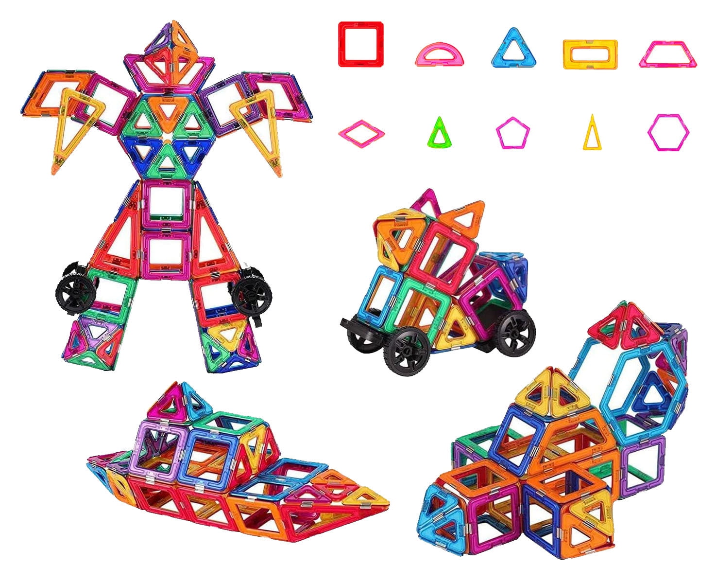 RUseeN Upgraded Magnetic Blocks Tough Tiles STEM Toys for 3+ Year Old ...