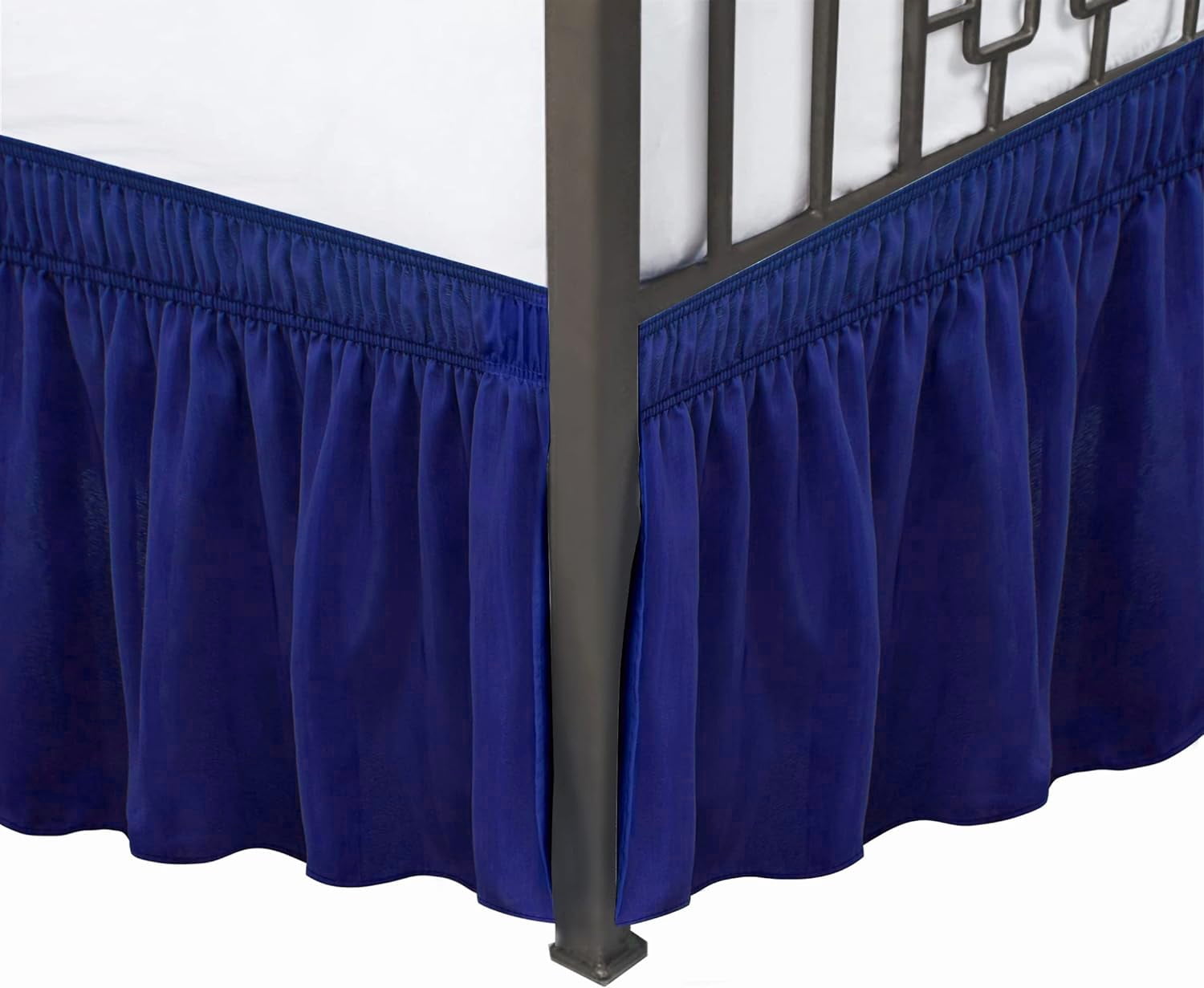 RUseeN Wrap Around Bed Skirts for King Beds 15" Drop, Lavender Blue ...