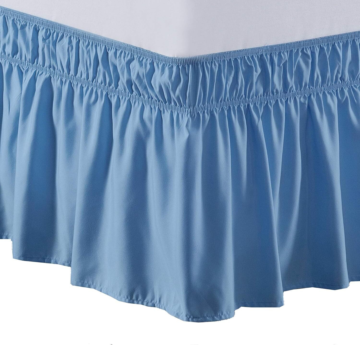 RUseeN Wrap Around Bed Skirts with Split Corners for King Beds 15" Drop ...