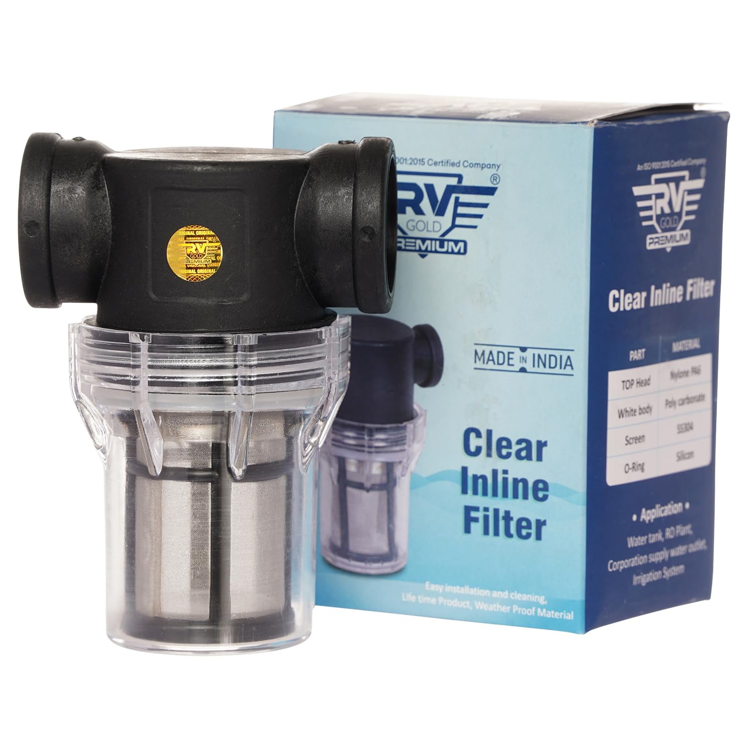 RV 1 inch Clear Inline Filter Water Tank RO Plant Corporation Supply ...