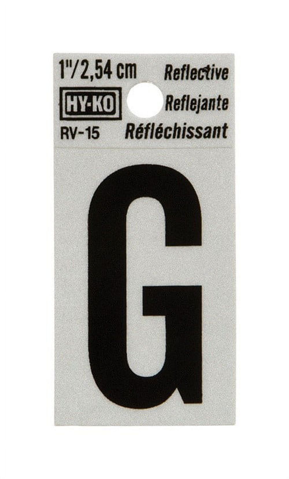 RV-15/G Address Letters, "G", Reflective Black/Silver Vinyl, Adhesive ...