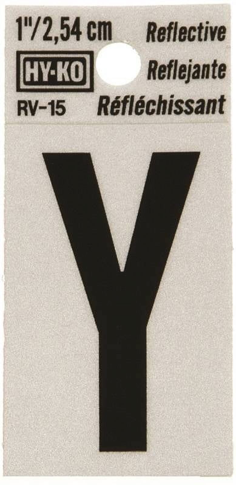RV-15/Y Address Letters, "Y", Reflective Black/Silver Vinyl, Adhesive ...