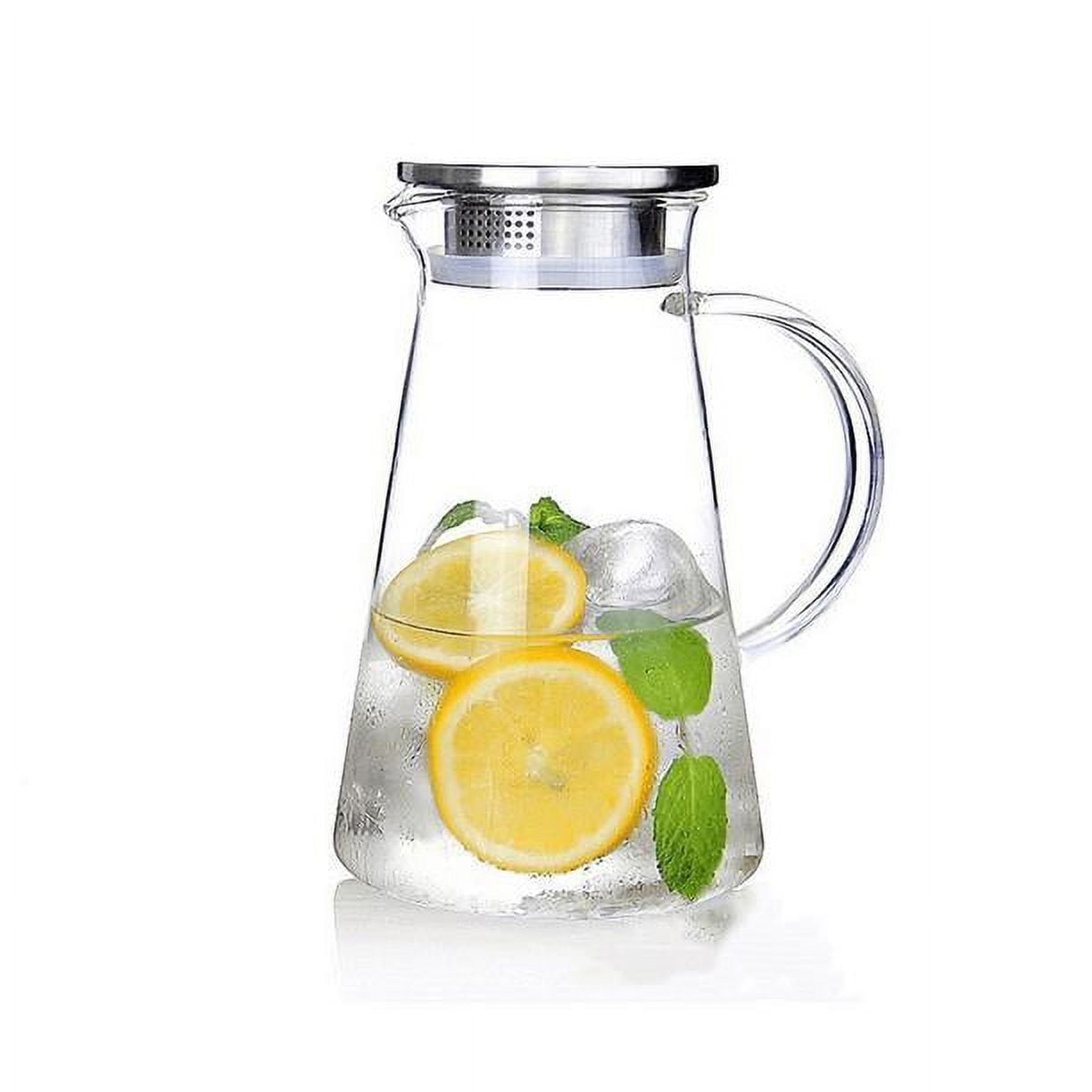 RV 2 -liter glass jug with lid, water jug for water, ice/wine/milk/milk ...