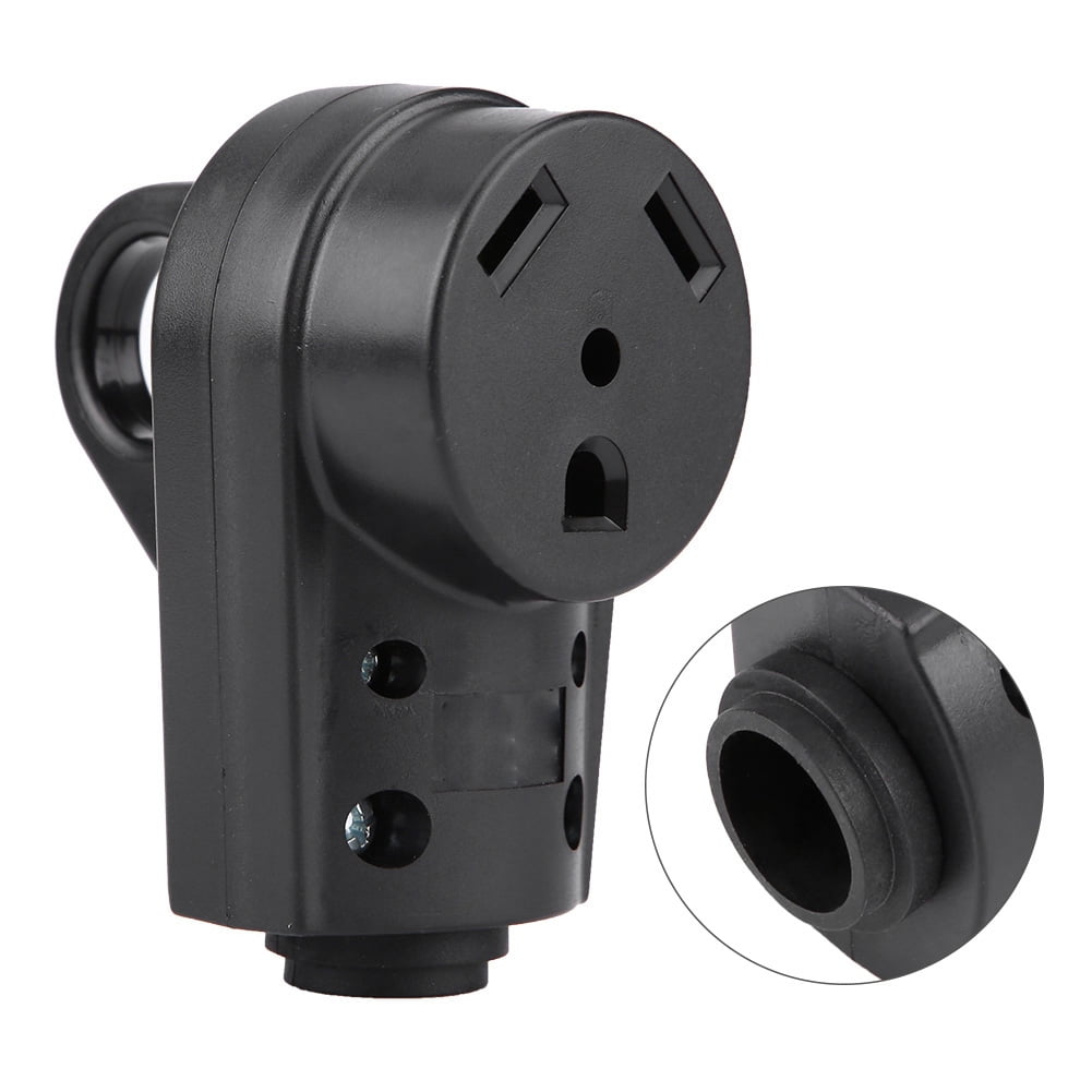 RV 30 AMP Receptacle Electrical Female Plug Adapter with Easy Grip ...