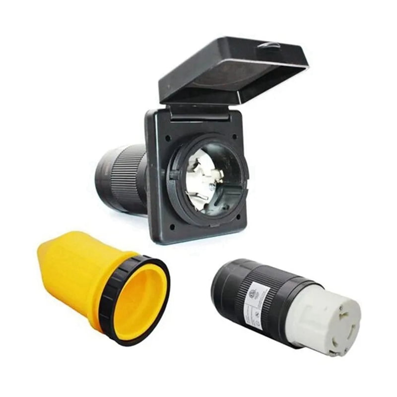 RV 50 Amp 125V/250V AC Power Inlet Plug Female Twist Locking Connector ...