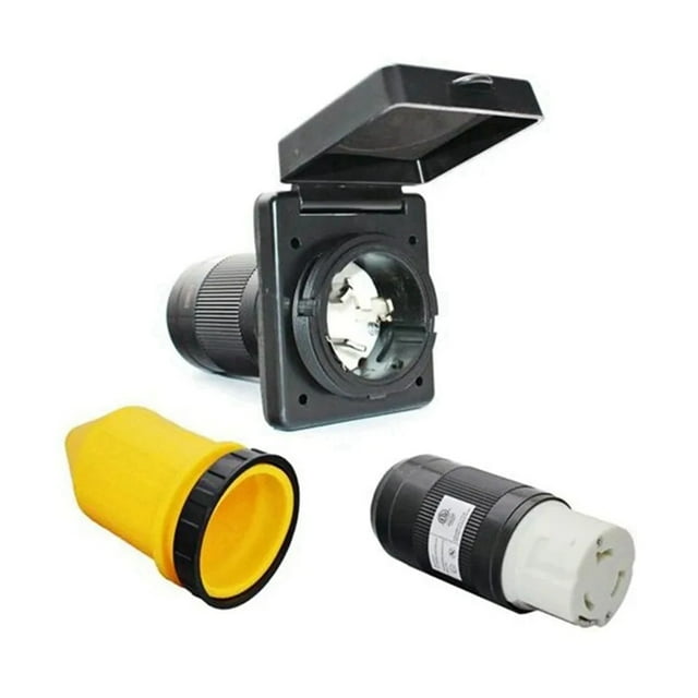 RV 50 Amp 125V/250V AC Power Inlet Plug Female Twist Locking Connector ...