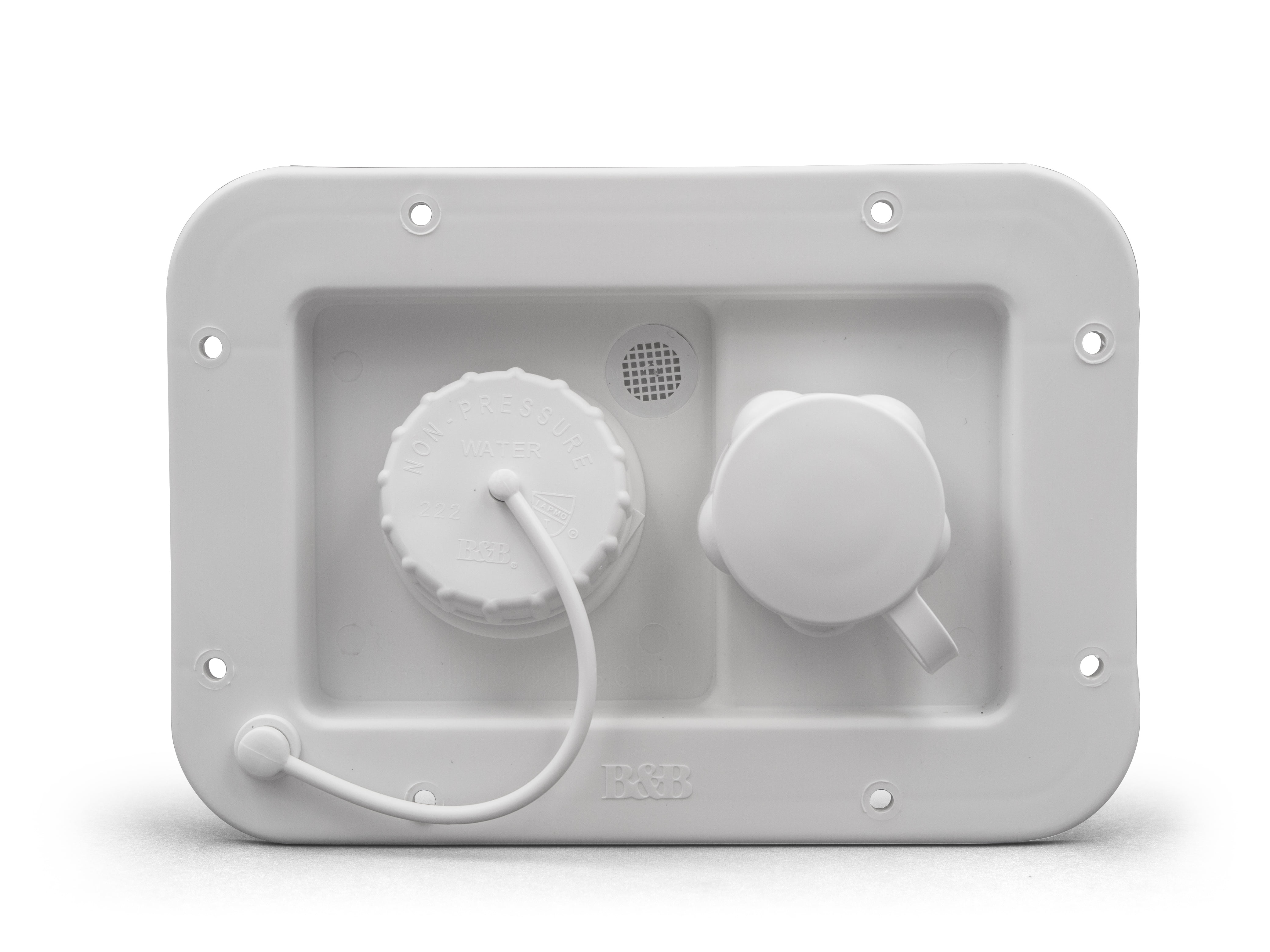 RV 6" City/ Gravity Water Hatch with Plastic Check Valve; Color: Polar ...