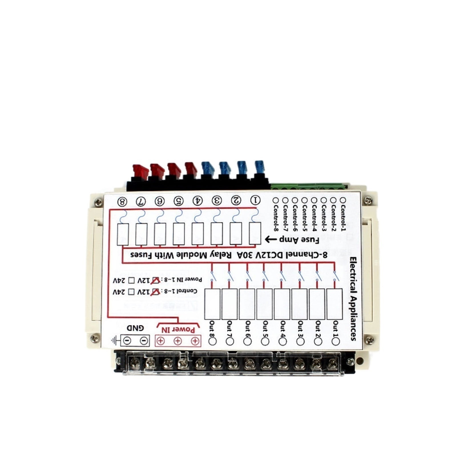 RV 8-Channel DC 12V 30A Relay Module With Fuses Caravan Accessories ...