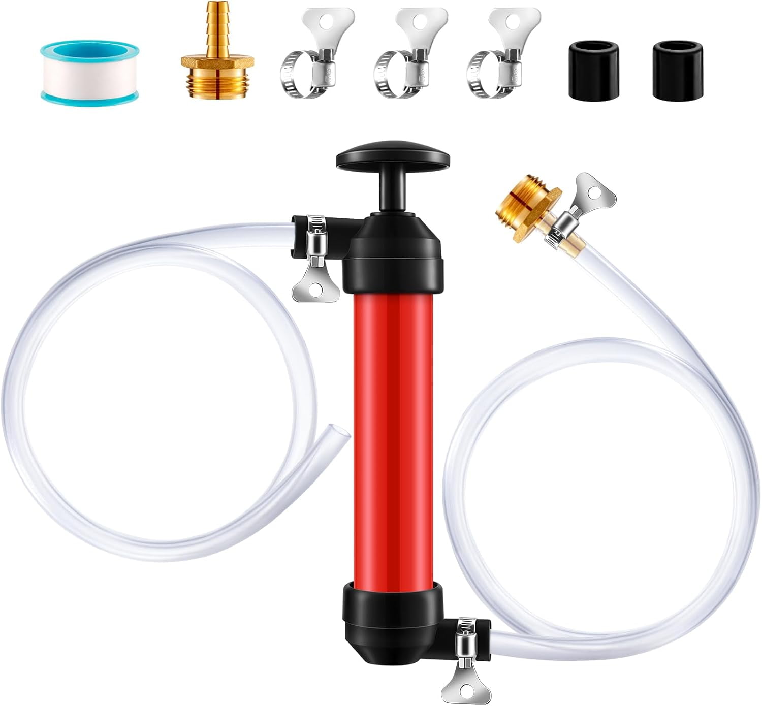 RV Antifreeze Siphon Hand Pump Kit, Liquid Transfer Pump with Two 1 ...
