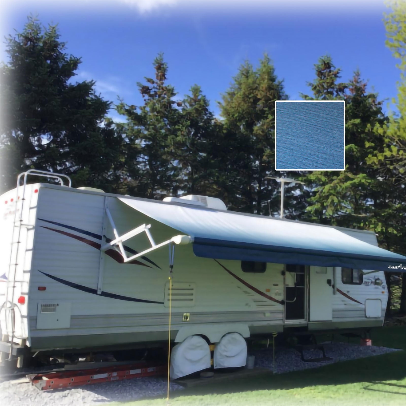RV Awning Fabric (7'1''-18'1'') Camper Awning Replacement Shade - Ocean ...