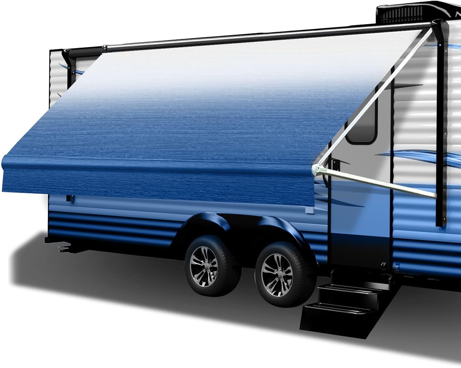 Blue RV Awning Fabric Replacement 22FT, Heavy Duty Camper Awning ...