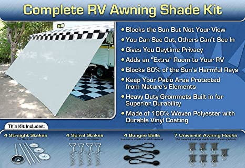 RV Awning Shade Net Motorhome Screen Net 8x10 (White) - Walmart.com