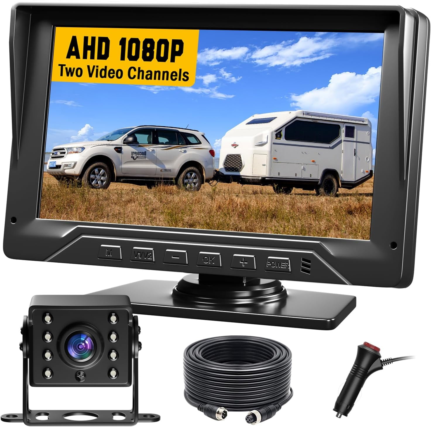RV Backup Camera Plug and Play, 7'' Backup Camera for Truck Trailer, No ...