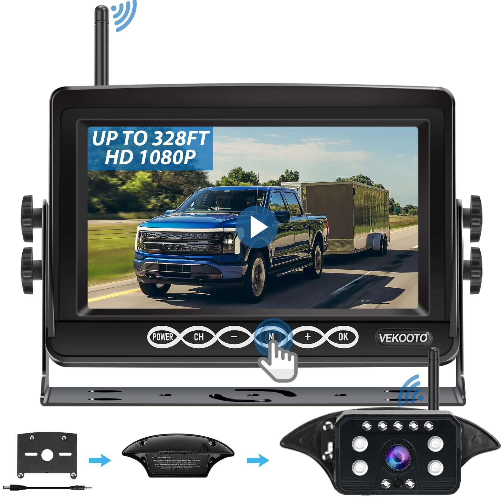 RV Backup Camera Wireless BSD System: Pre-Wired for Furrion System Recording Wide View Rear View ...