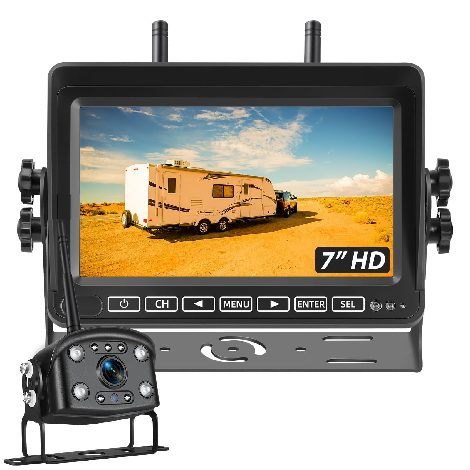RV Backup Camera Wireless System: 7″ HD IPS HD 1080P Night Vision IP68 ...