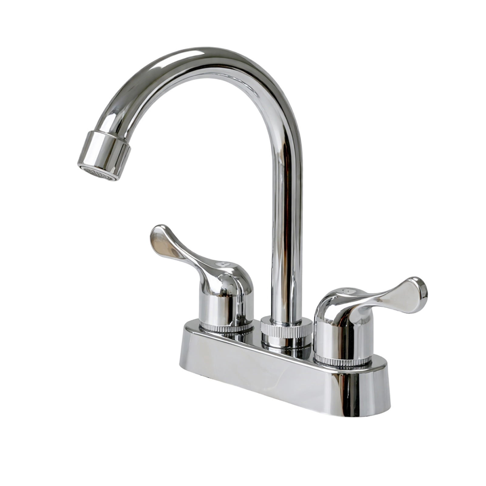 RV Bathroom Faucets 4 Inch Centerset, Double Handle 360° Rotating Spout ...