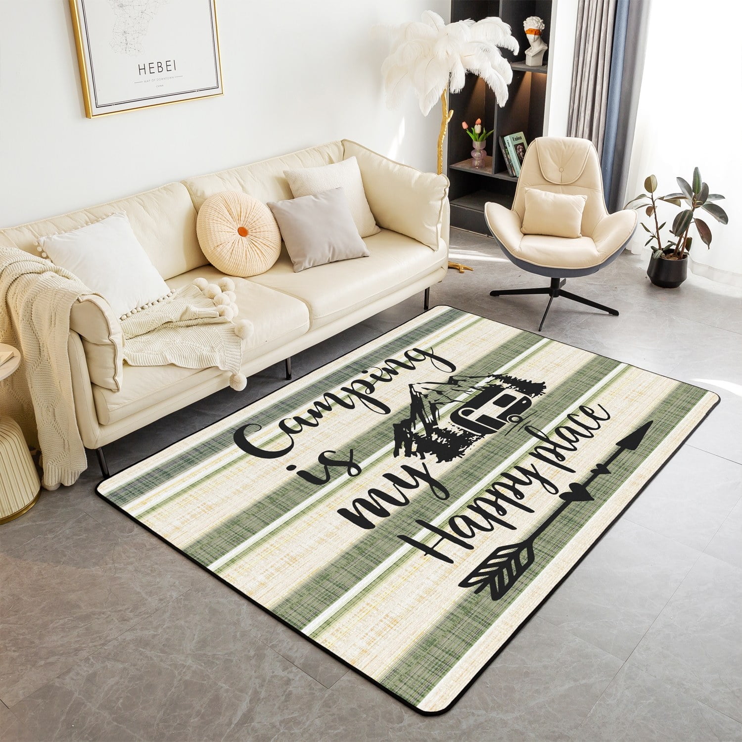 RV Camper Area Rug for Bedside,Camping Carpet Camping Decor,RV Travel ...