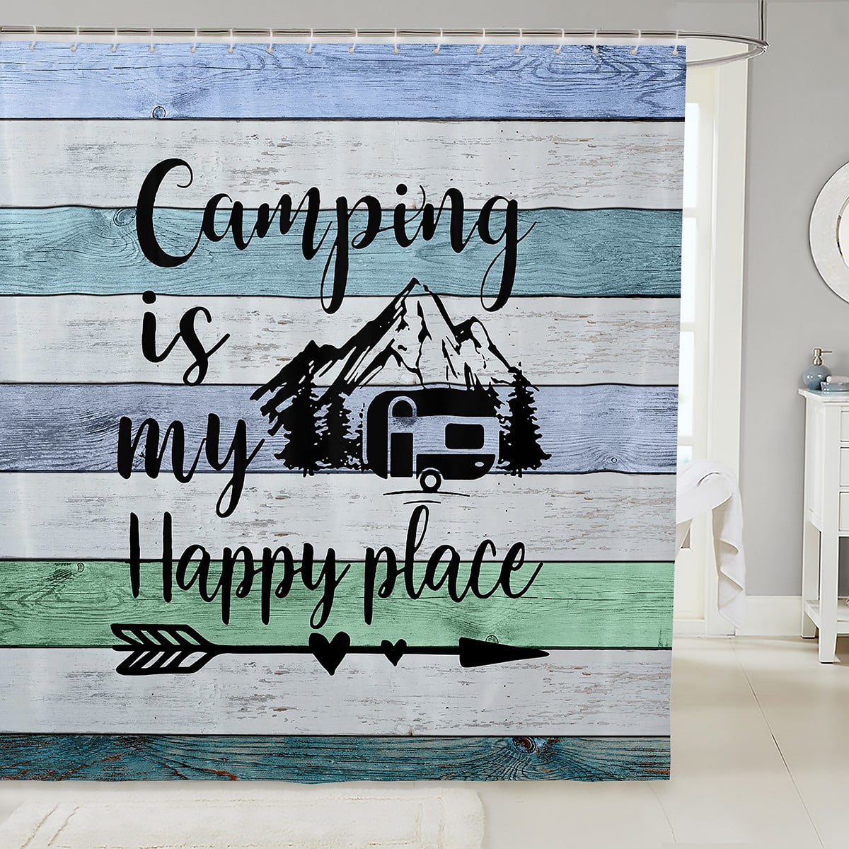 RV Camper Bathroom Accessories,Camping Shower Curtain Sets Camping ...