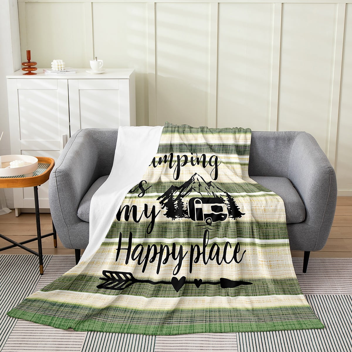 RV Camper Bed Blanket,Camping Throw Blanket Camping Decor,RV Travel Car ...