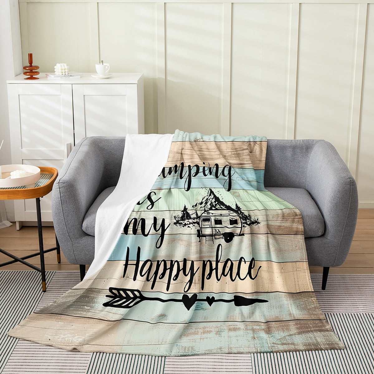 RV Camper Bed Blanket,Camping Throw Blanket Camping Decor,RV Travel Car ...