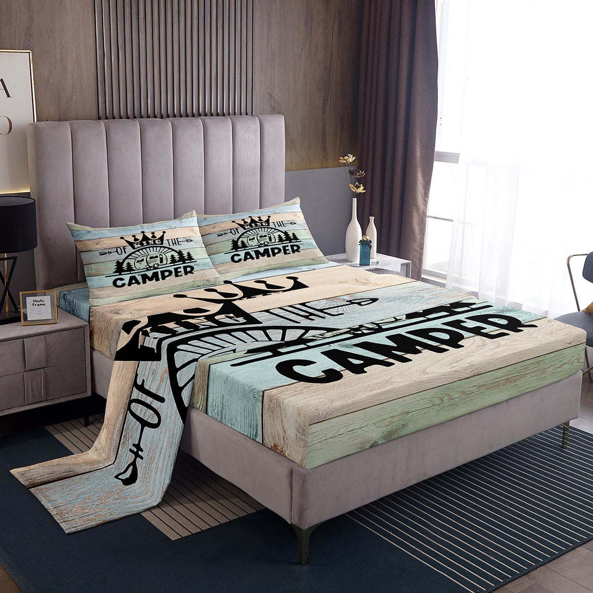 RV Camper Bed Sheets Queen,Camping Sheet Set Camping Decor,RV Travel ...