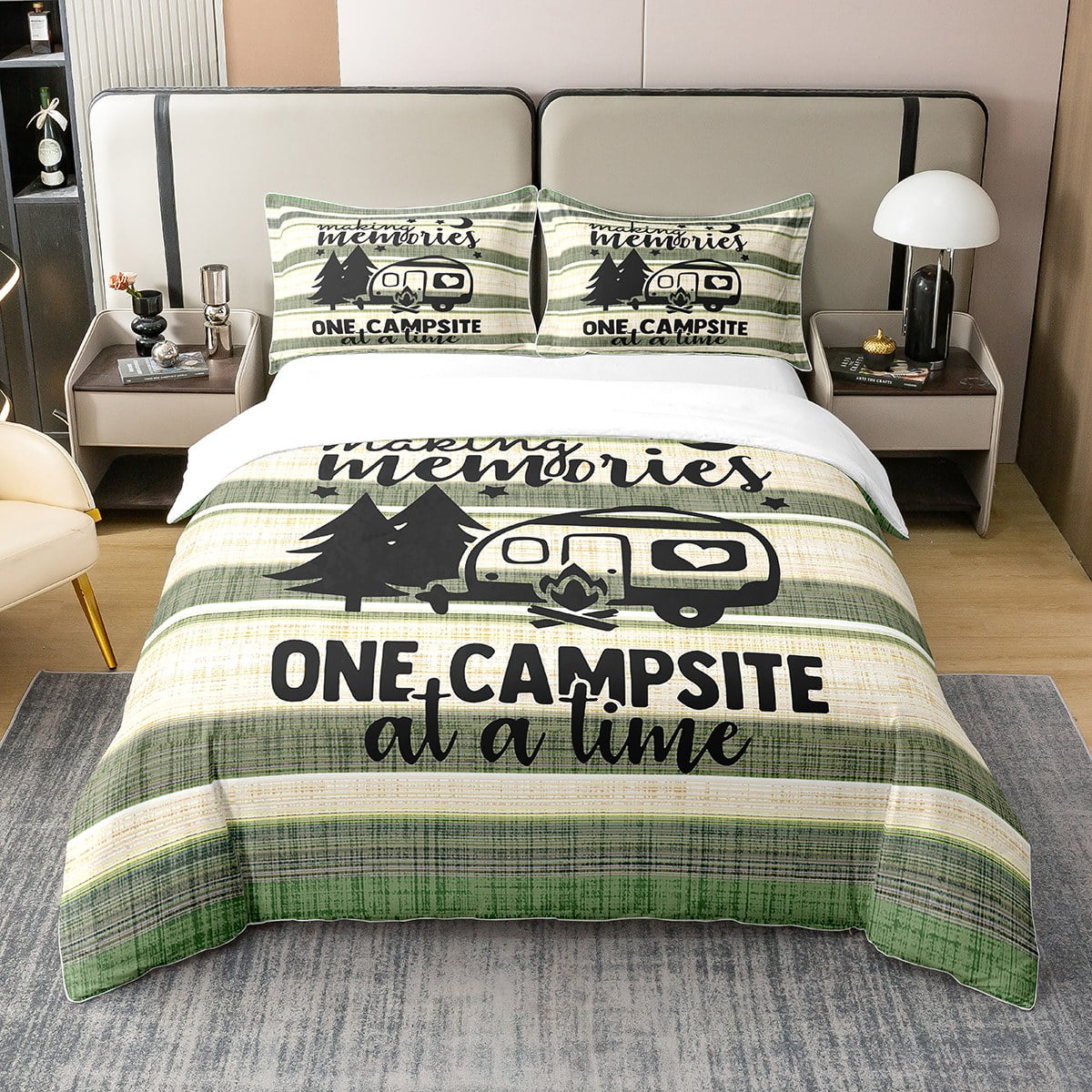 RV Camper Bedding Set,Camping 100% Cotton Duvet Cover Camping Decor,RV ...