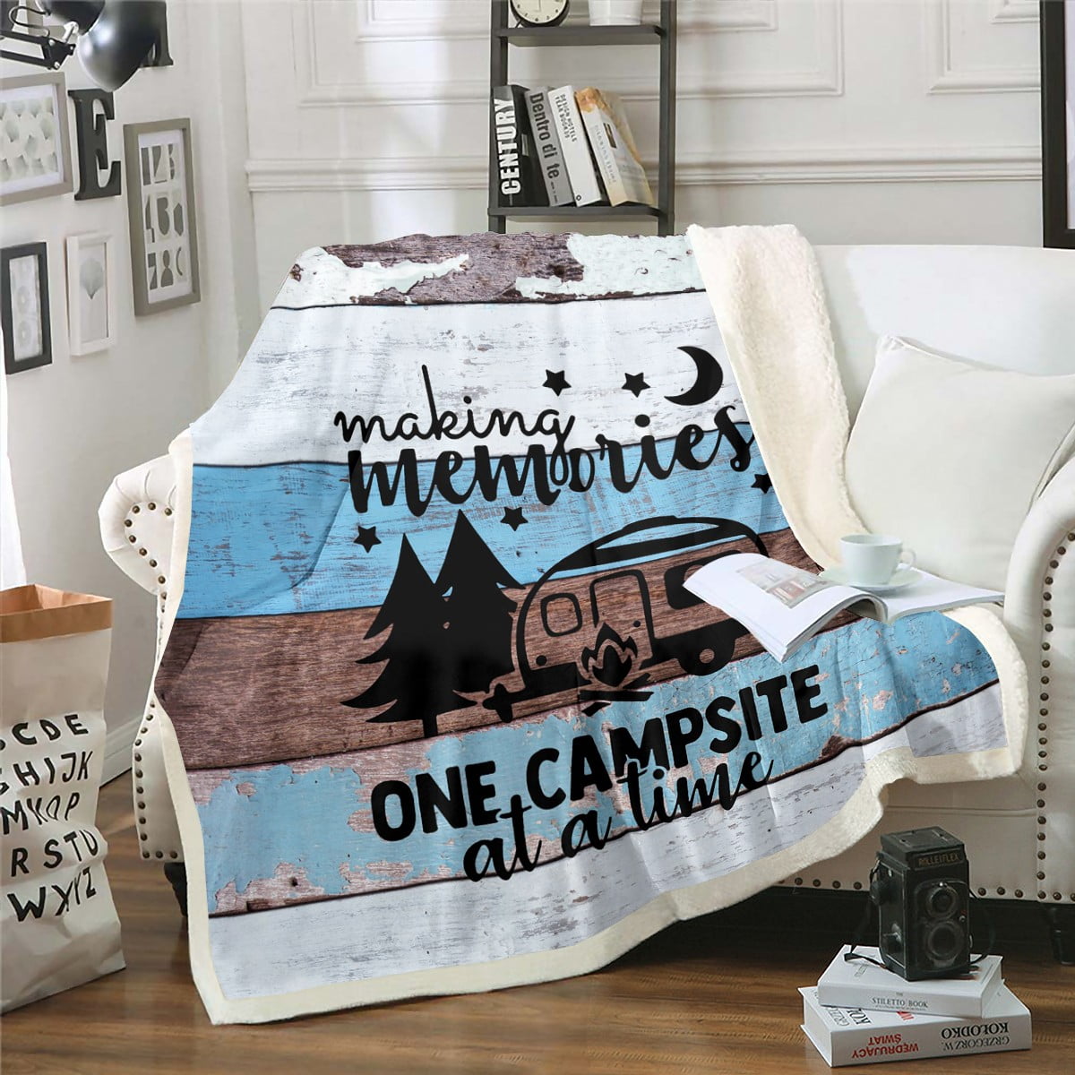 RV Camper Blanket 90"x90",Camping Throw Blanket Camping Decor,RV Travel ...