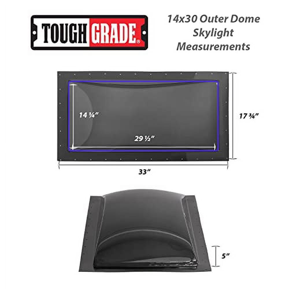 RV/Camper Dome Skylights | Acrylic Replacement Skylights | Smoke (14" x ...